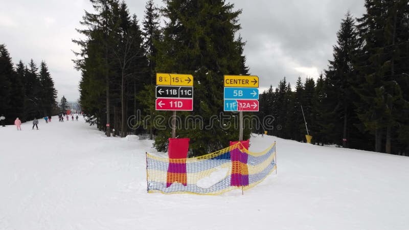 Information Signs in the Ski Resort Indicating the Numbers of the Ski ...