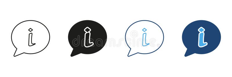 Information Speech Bubble Icon Set. Communication and Support Outline ...