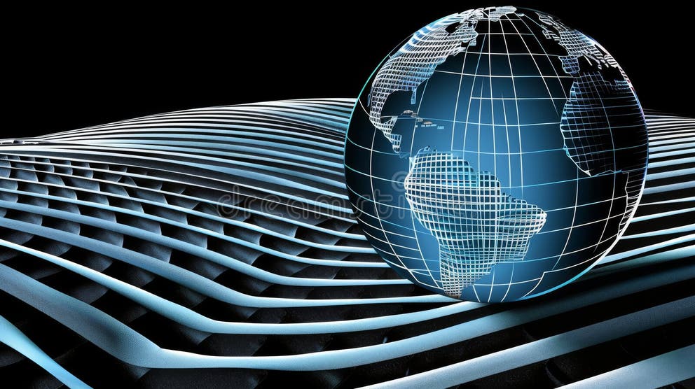 An Information Sphere Depicting a Globe or Sphere with Data and Information, Ai Generated Stock ...