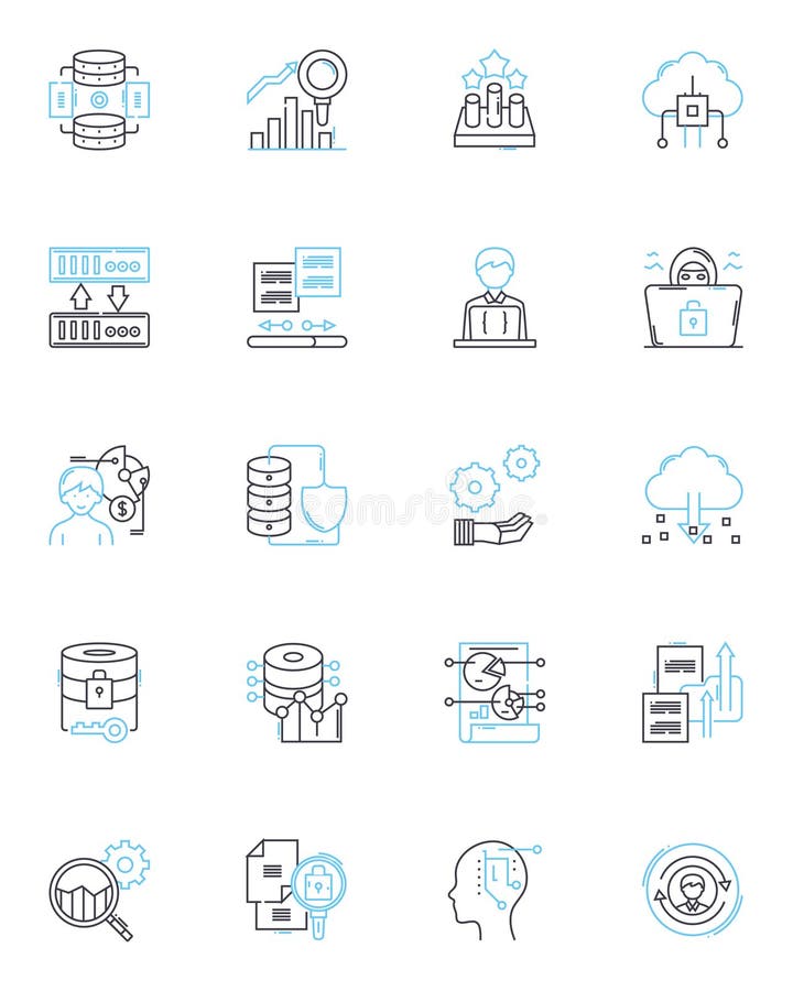 Information Storage Linear Icons Set. Archive, Backup, Binary, Cloud ... Information Storage Linear Icons Set. Archive, Backup, Binary, Cloud ...
