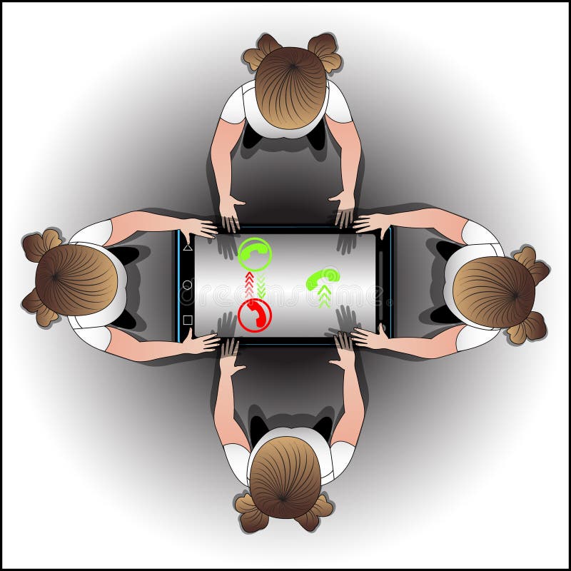 Information Stream between People Via Phone. Stock Vector ...