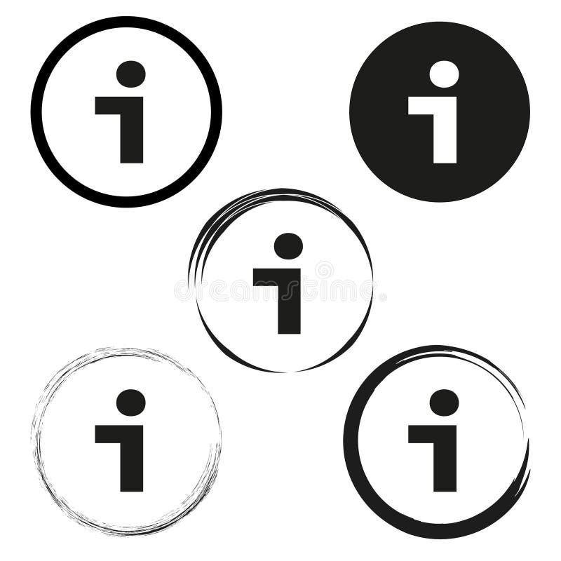 Information Symbol Icons. Circular Info Icon. Bold Black and White ...