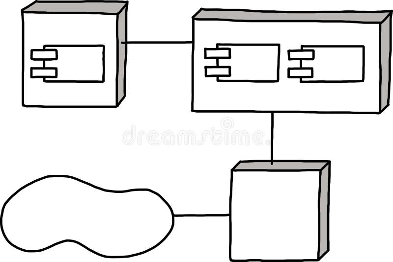 Information System Architecture, Servers, Sketch Stock Vector ...
