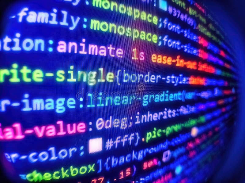 Modern Tech. Creative Js HTML5 Closeup Set on Background. Programming ...