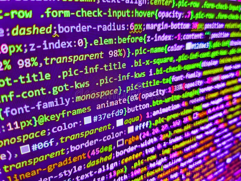 Information Technolog. Software Developer Programming Code on Computer. Software Developer Web ...