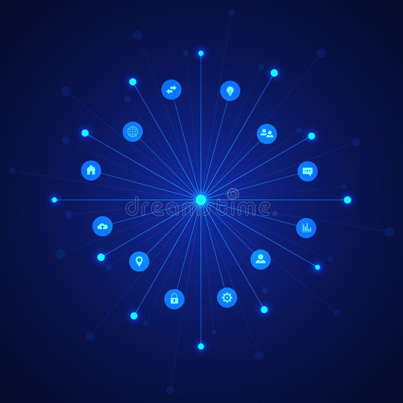 Information Technology Background with Infographic Elements and Flat ...