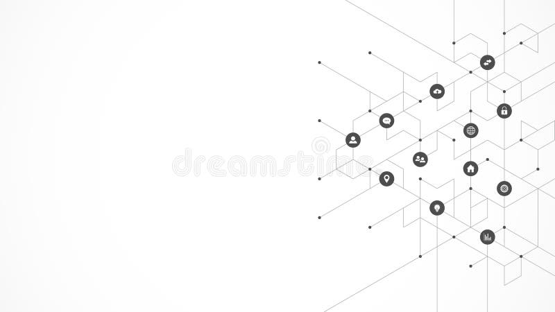 Information Technology Background with Infographic Elements and Flat ...