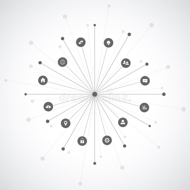 Information Technology Background with Infographic Elements and Flat ...