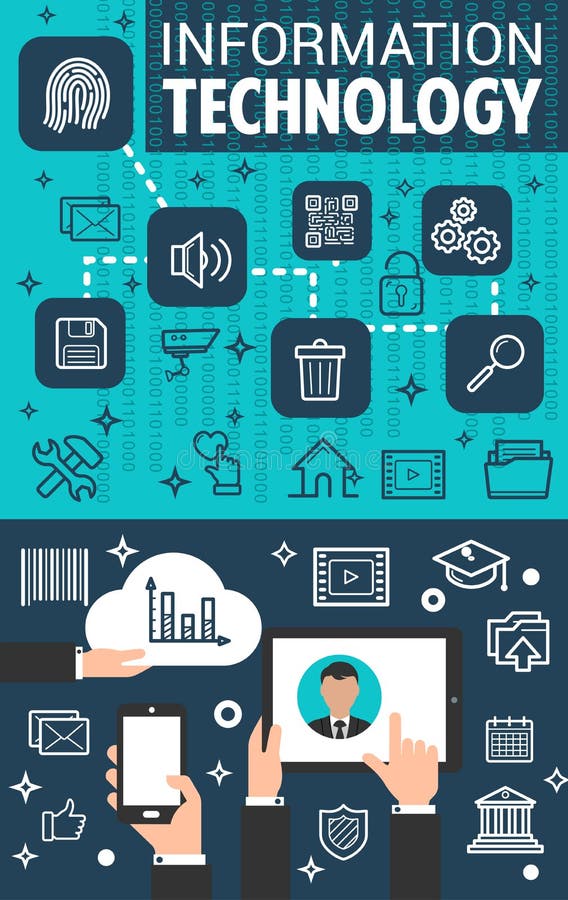 Information Technology Web Internet Vector Poster Stock Vector ...