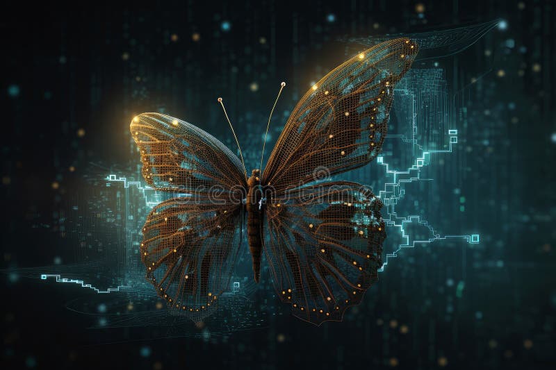 Information Technology Butterfly. Generate Ai Stock Illustration ...