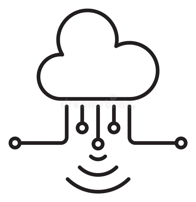 Information Technology Cloud Network Vector Icon Illustration Stock Vector - Illustration of ...