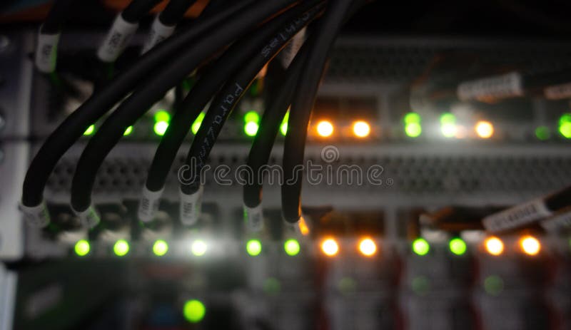 Telecommunications Cables are Connected To the Main Server. Internet ...