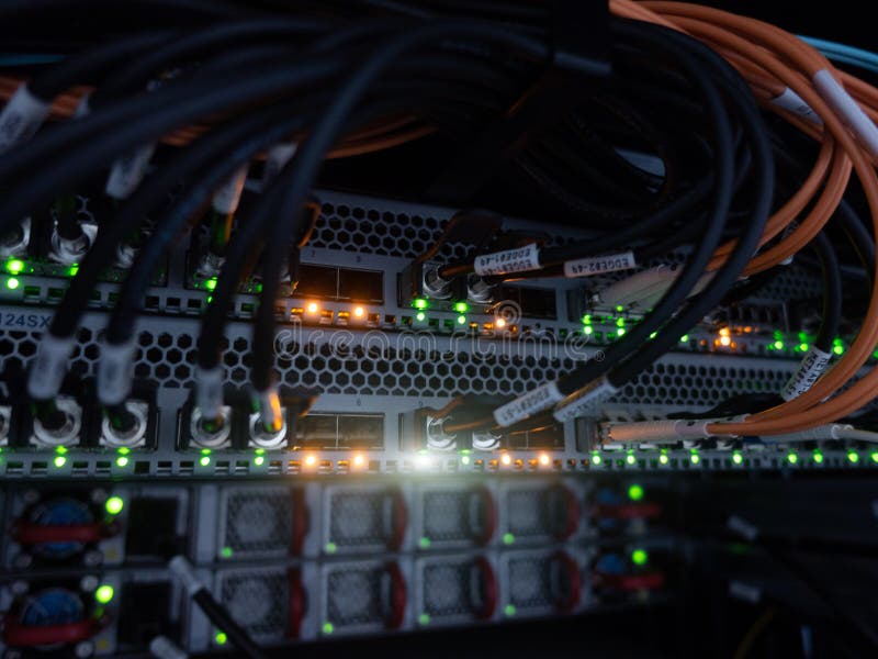 UTP Cabling and Computer Network Device Stock Image - Image of ...