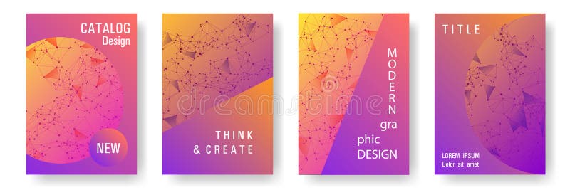 Geometric Cover Page Layout. Global Network Connection Digital Grid ...