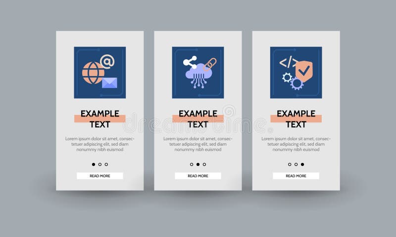 Information Technology Concept, Onboarding Mobile App Screen, Vector ...