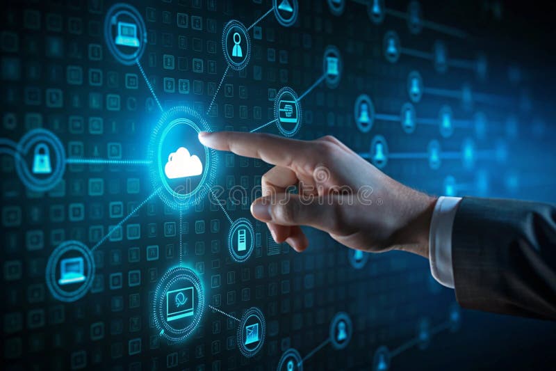 It Information Technology Concept on Touchscreen Computers Stock ...