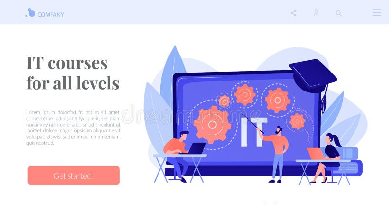 Information Technology Courses Concept Landing Page Stock Vector ...