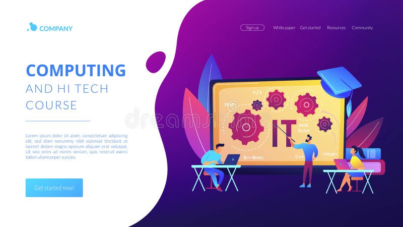 Information Technology Courses Concept Landing Page Stock Vector - Illustration of layout ...