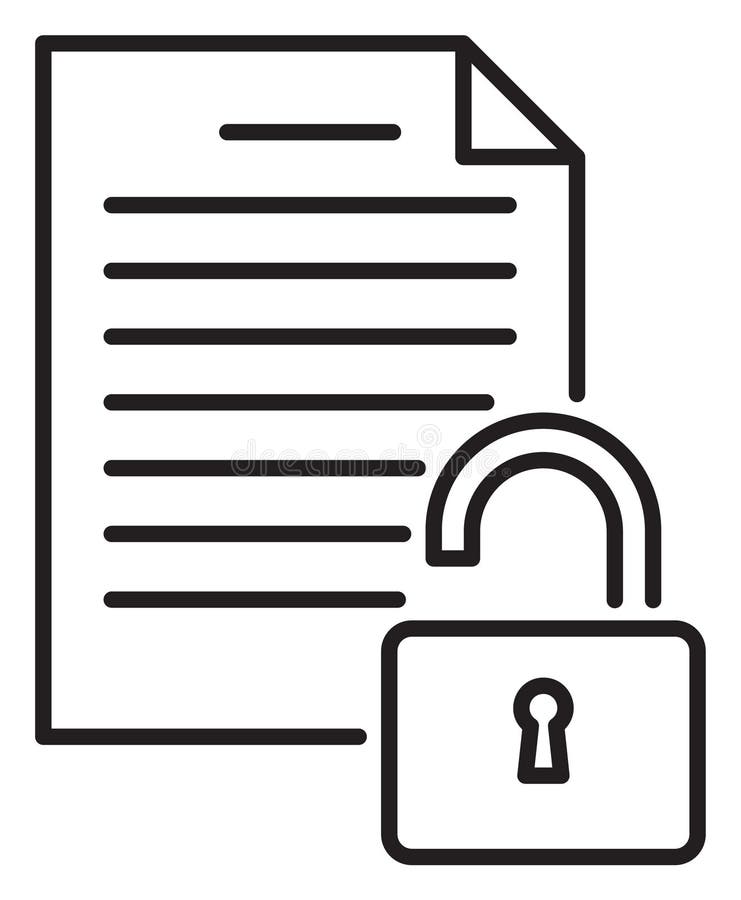 Document lock icon stock vector. Illustration of flie - 244537101