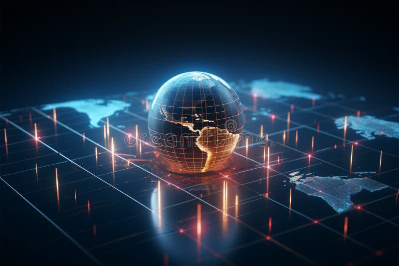 Information Technology and Earth Merge in a 3D Big Data Concept Stock ...