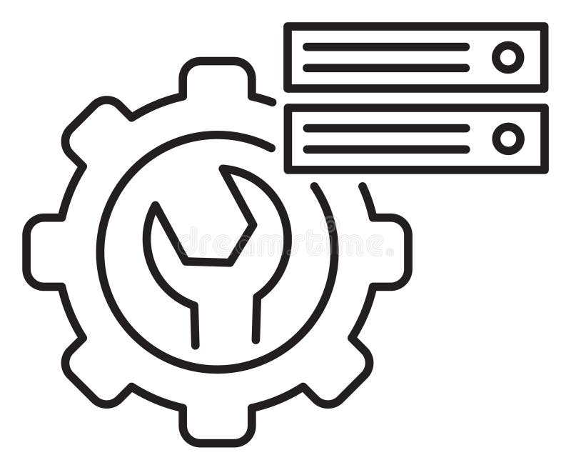 Information Technology Gear, Wrench, Server, Setting Vector Icon ...