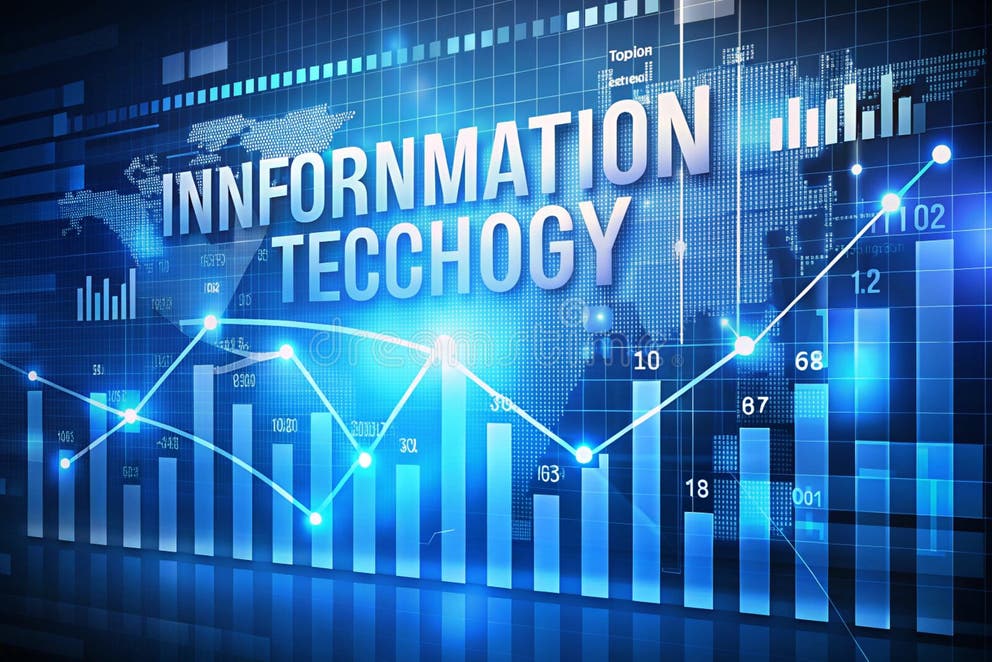 Information Technology Graph: Blue Abstract Digital Background Stock ...