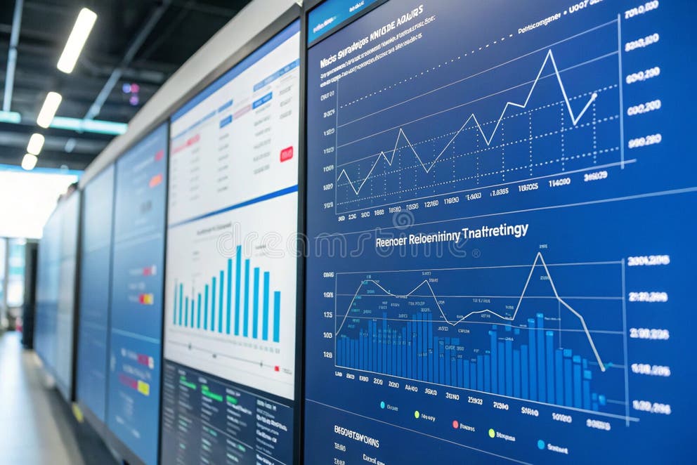 Information Technology Graph: Blue Abstract Digital Background Stock ...