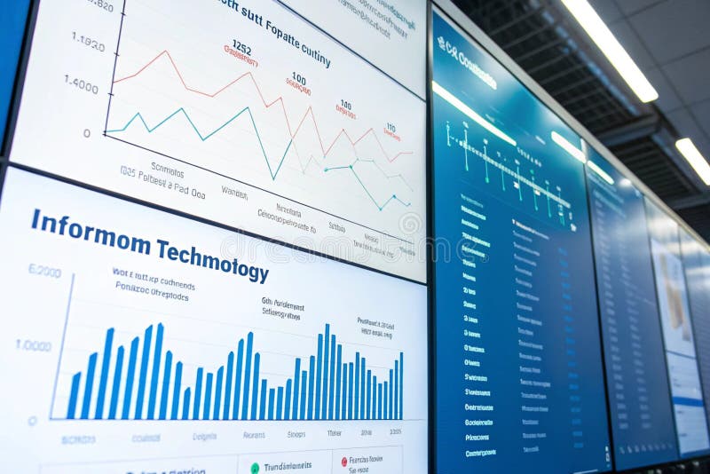 Information Technology Graph: Blue Abstract Digital Background Stock ...