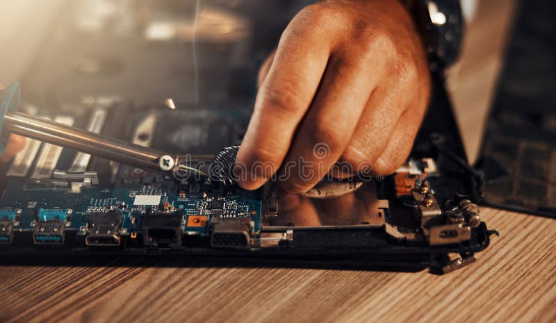 Information Technology Hands, Circuit Soldering and Man Repair ...