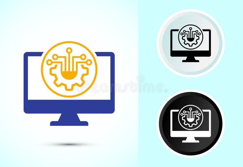 Information Technology Icon Design Illustration. Digital Tech Icon ...