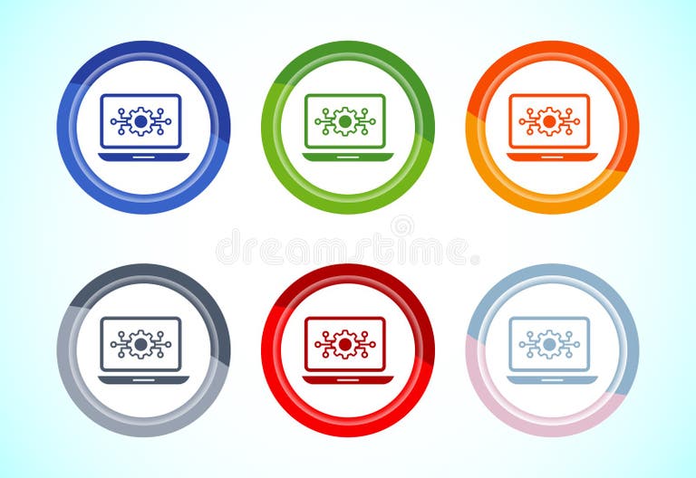 Information Technology Icon Design Illustration. Digital Tech Icon, 6 ...