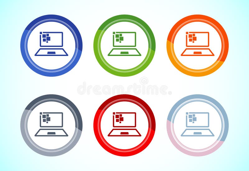 Information Technology Icon Design Illustration. Digital Tech Icon, 6 ...
