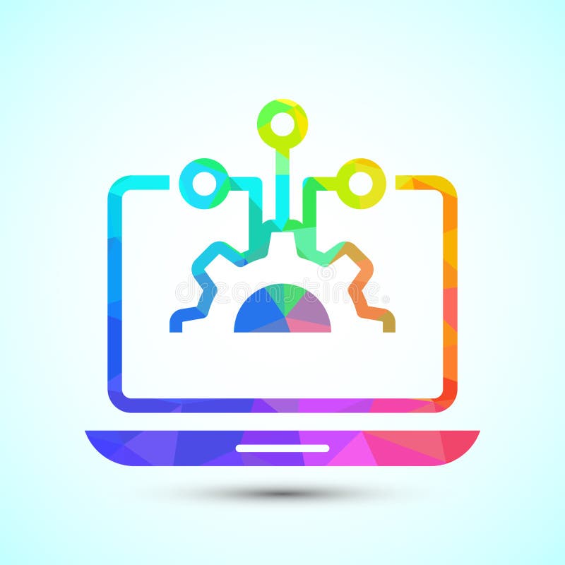 Information Technology Icon Design Illustration. Digital Tech Icon, Low ...