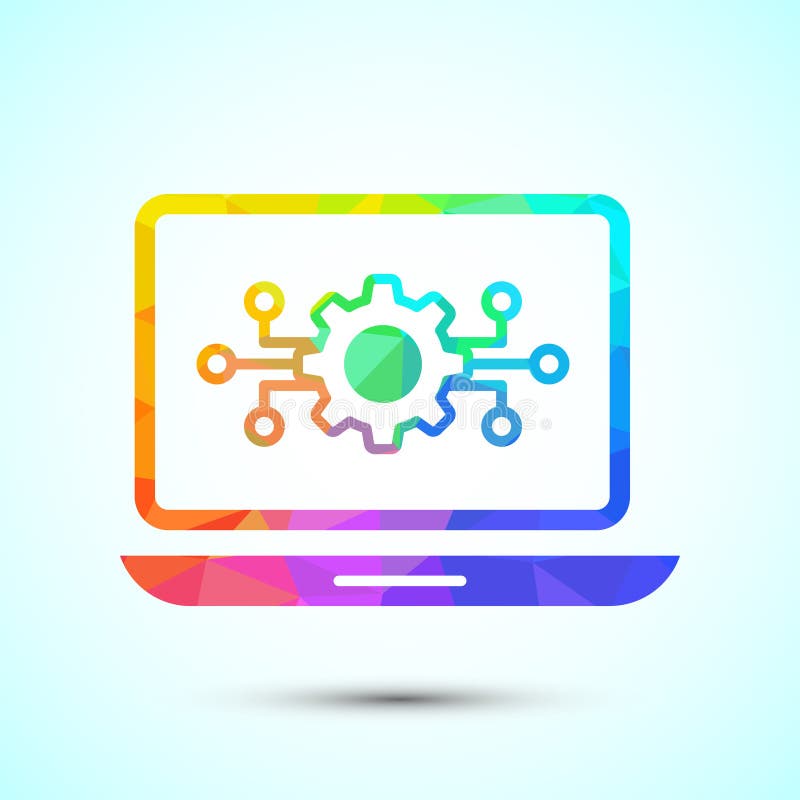 Information Technology Icon Design Illustration. Digital Tech Icon, Low ...