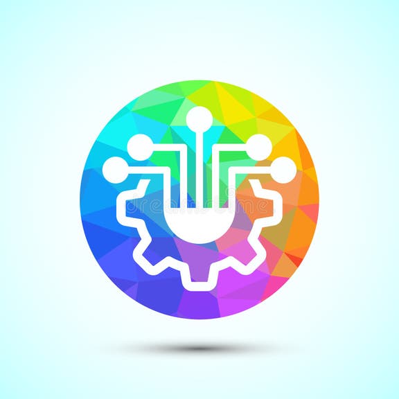 Information Technology Icon Design Illustration. Digital Tech Icon, Low ...