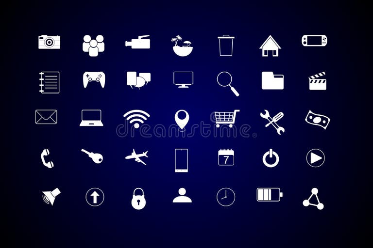 Information Technology Icon Set. Contains a Collection of Internet ...