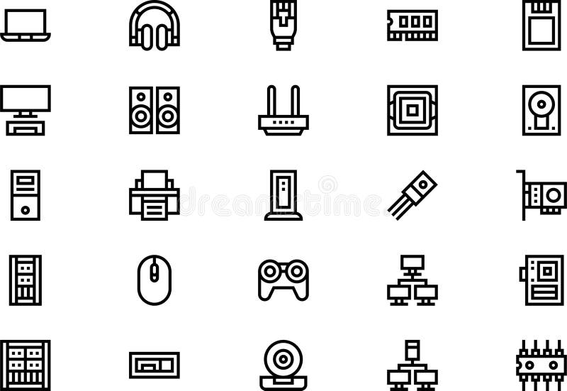 Information Technology Icons Collection is a Vector Illustration with ...