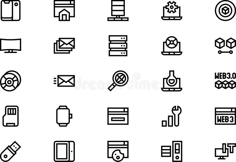 Information Technology Icons Collection is a Vector Illustration with ...