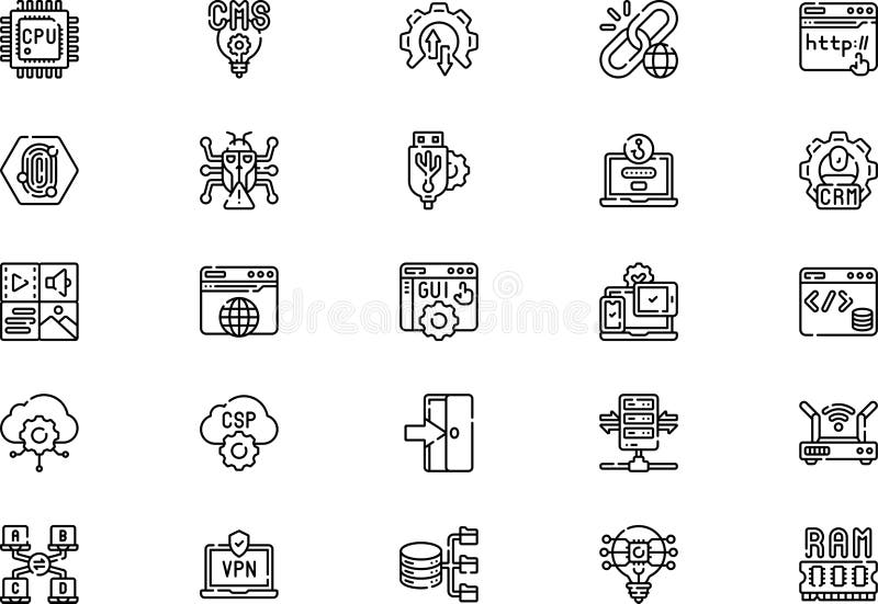Information Technology Icons Collection is a Vector Illustration with ...