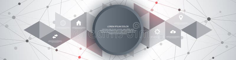 Information Technology with Infographic Elements and Flat Icons ...