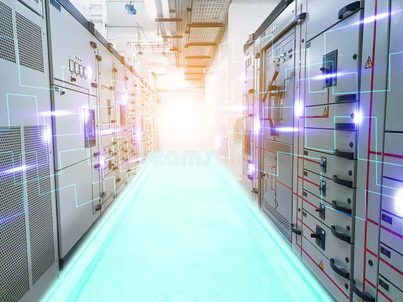 Information Technology Man Working with Server Technicians and ...