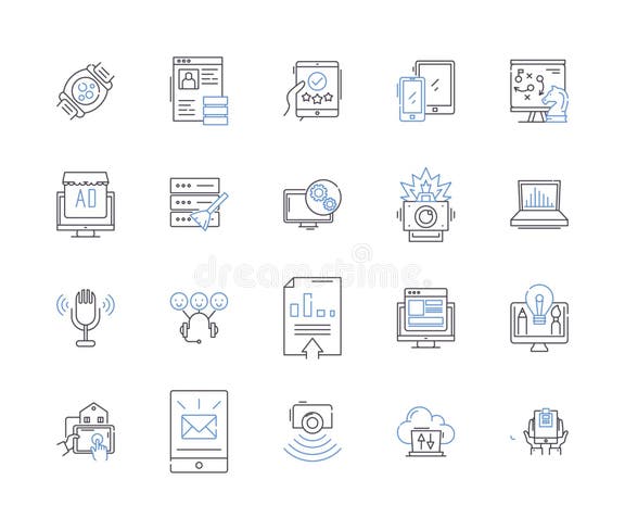 Information Technology Outline Icons Collection. it, Computing ...