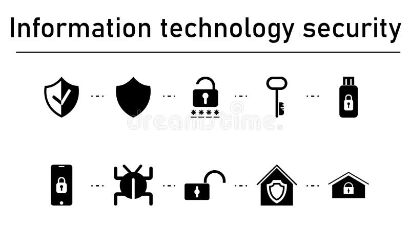 Information Technology Security Simple Concept Icons Set Stock ...