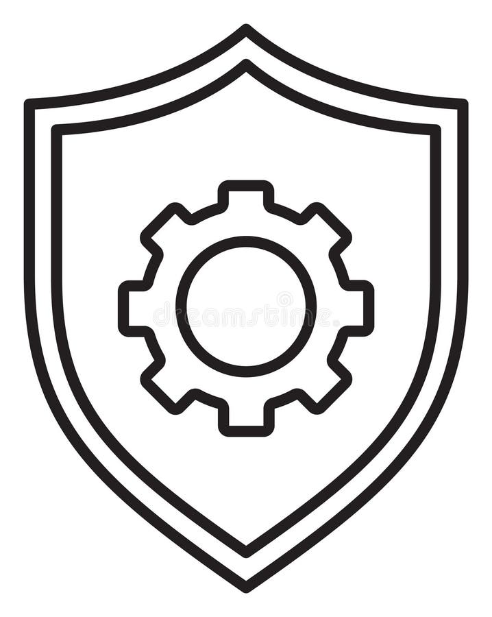 Information Technology Shield, Gear, Setting Vector Icon Illustration ...