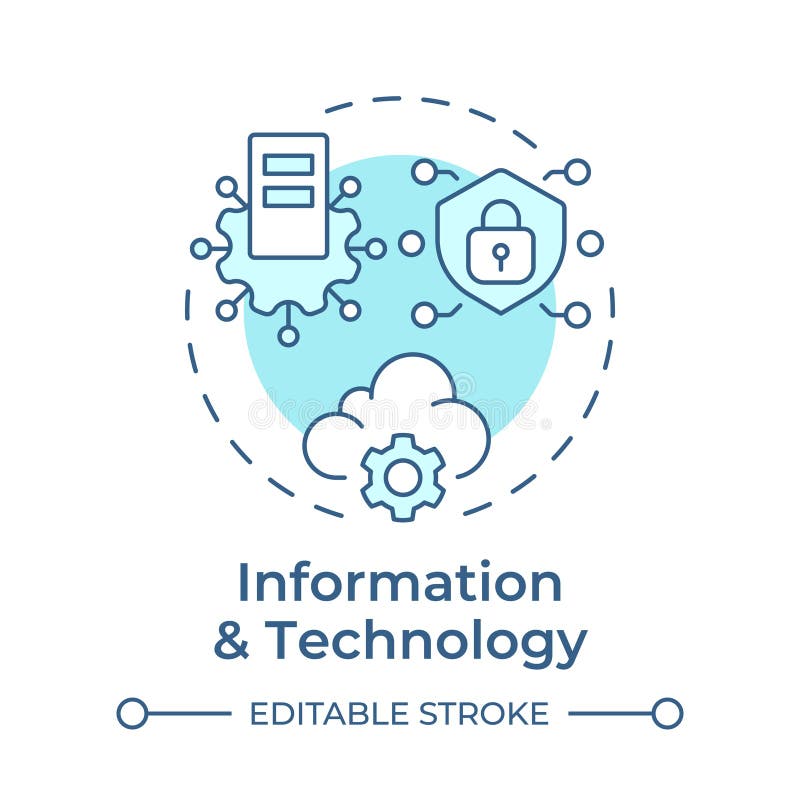 Information and Technology Soft Blue Concept Icon Stock Vector ...