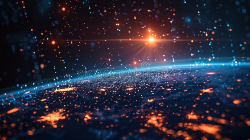 Information Technology in Space Concept Depicting Advanced Technology ...