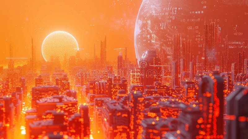 Information Technology in Space Concept Minimalistic 3D Render ...