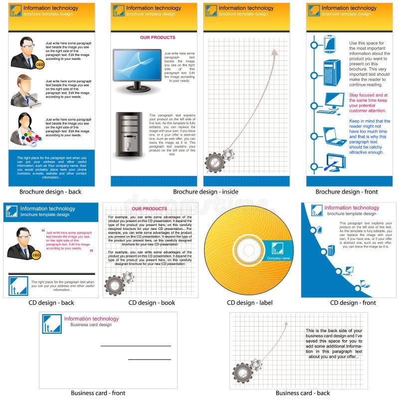 Information Technology Template Stock Vector - Illustration of icons ...