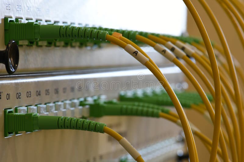 A Passive Optical Network PON Fiber Optics Connector, Isolated on White ...