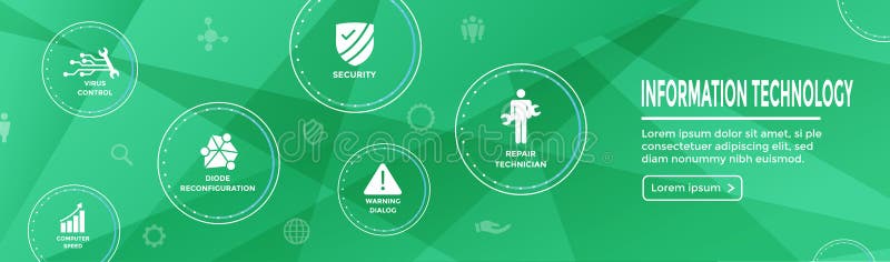 Information Technology Web Header Banner with Wrench, Repairman ...